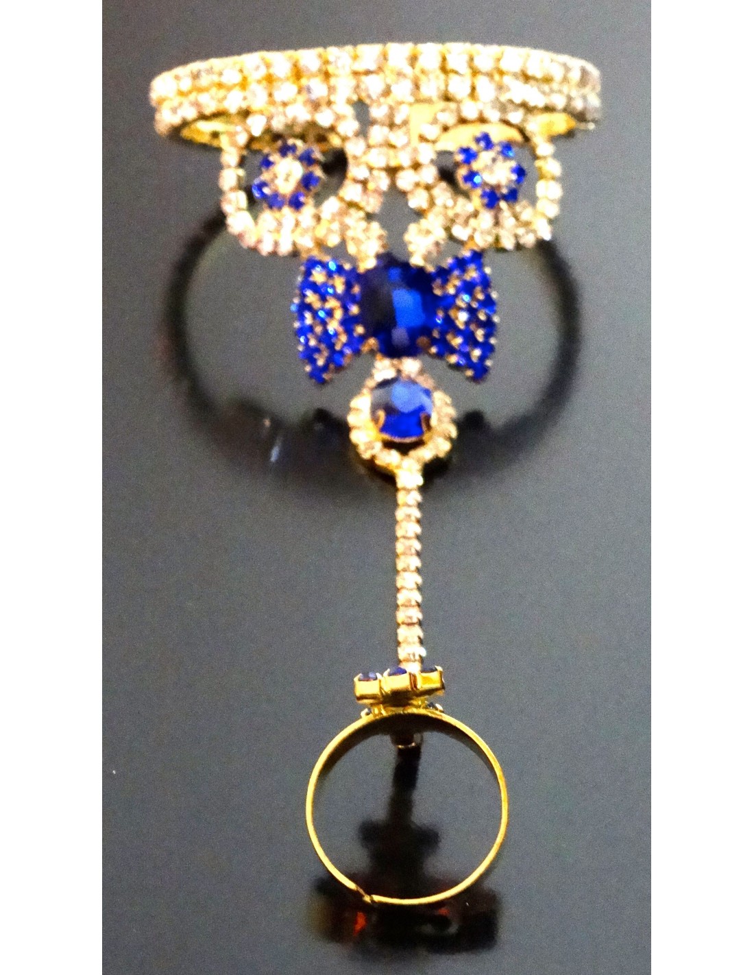 Bijoux de main Doré & Bleu Royal Bijoux indiens