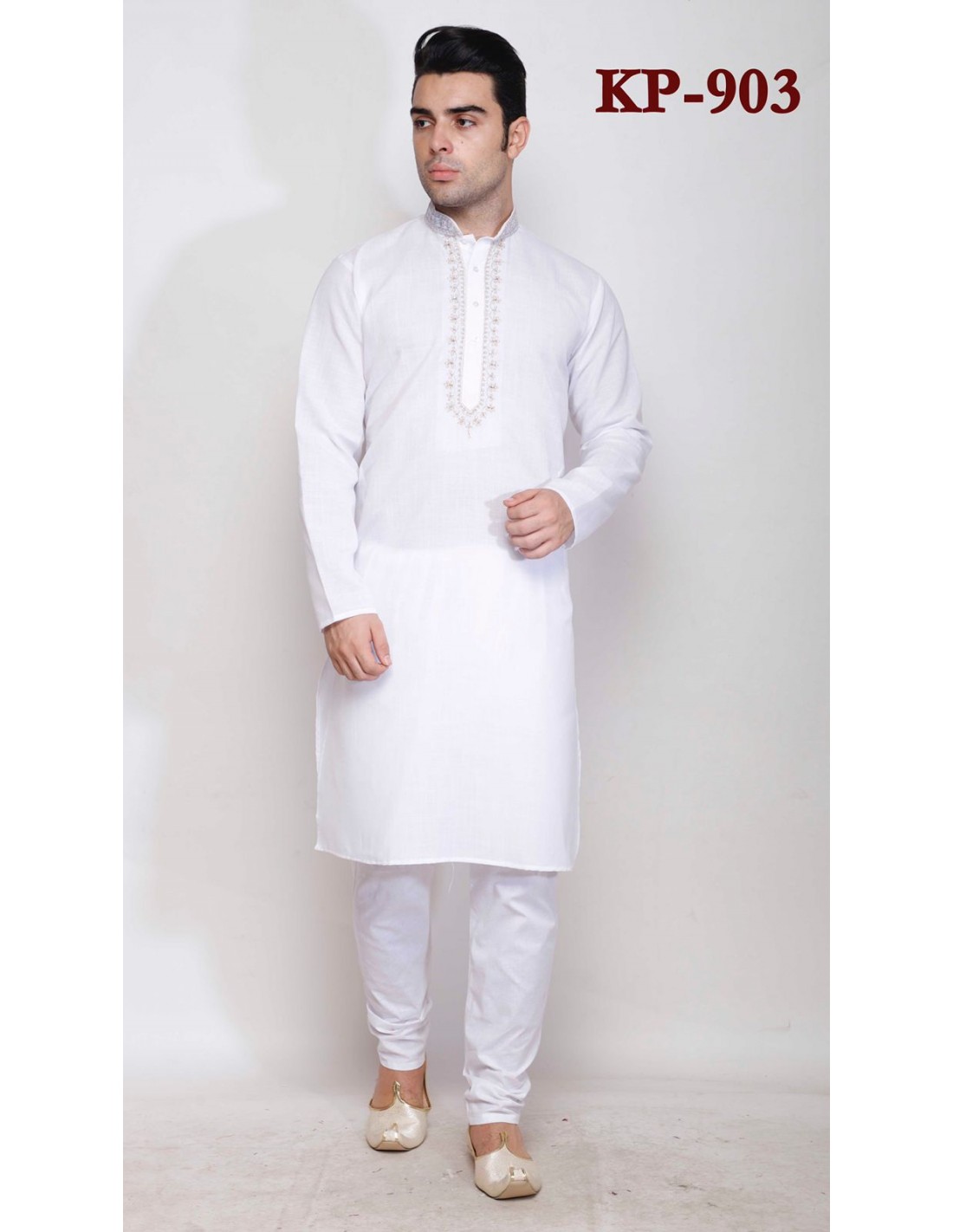 Kurta Qamis Tenue indien homme Ensemble blanc PAV Kurta (tunique in...